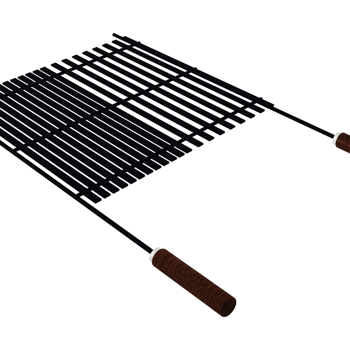 Churrasco Black Nitrocarburized Carbon Steel Grill with Wooden Handles ...